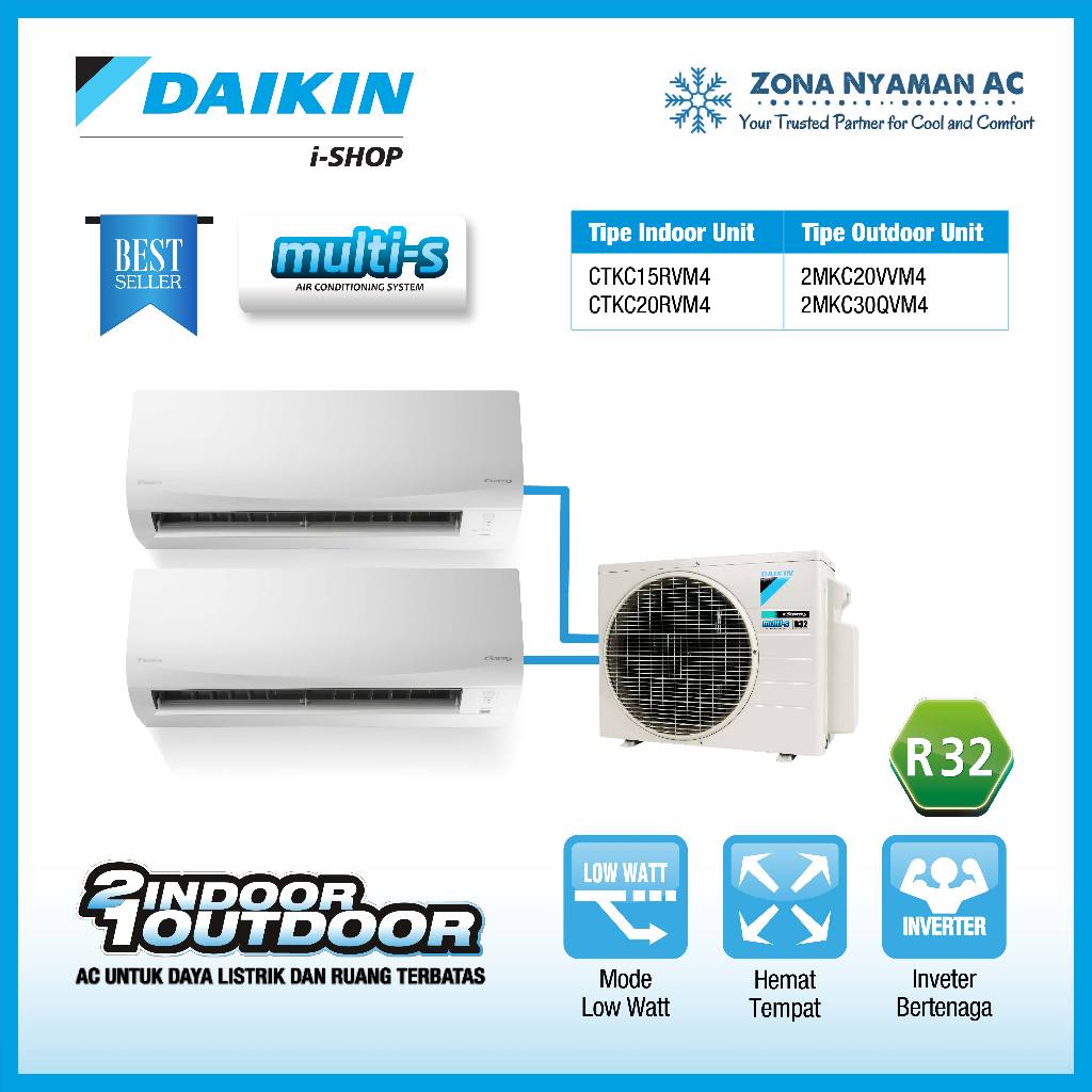 Jual AC Daikin Multi S-2 Koneksi 1/2 PK & 3/4 PK Thailand | Shopee Indonesia