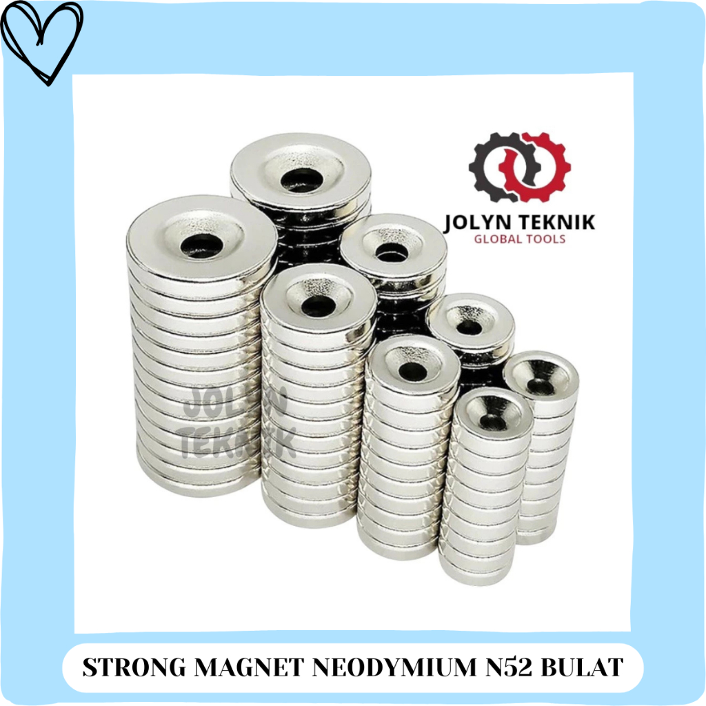 Jual STRONG MAGNET NEODYMIUM N52 BULAT LUBANG SUPER KUAT | Shopee Indonesia