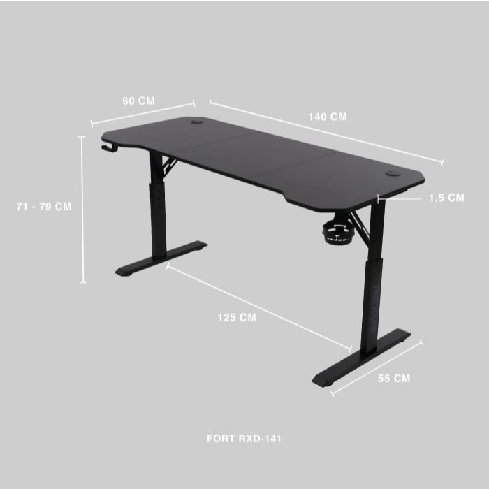 Jual MEJA GAMING Rexus Standing Desk Meja Gaming Fort RXD-141 | Shopee ...