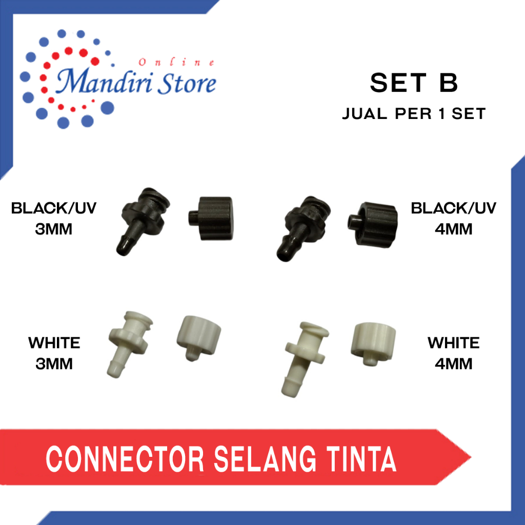 Jual Pipe Connector Set B 3 MM/4 MM | Sambungan Selang Tinta | Shopee ...