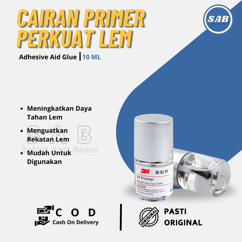 Jual Cairan Primer 3M Perkuat Perekat Lem Stiker Adhesive Aid Glue 10ml ...