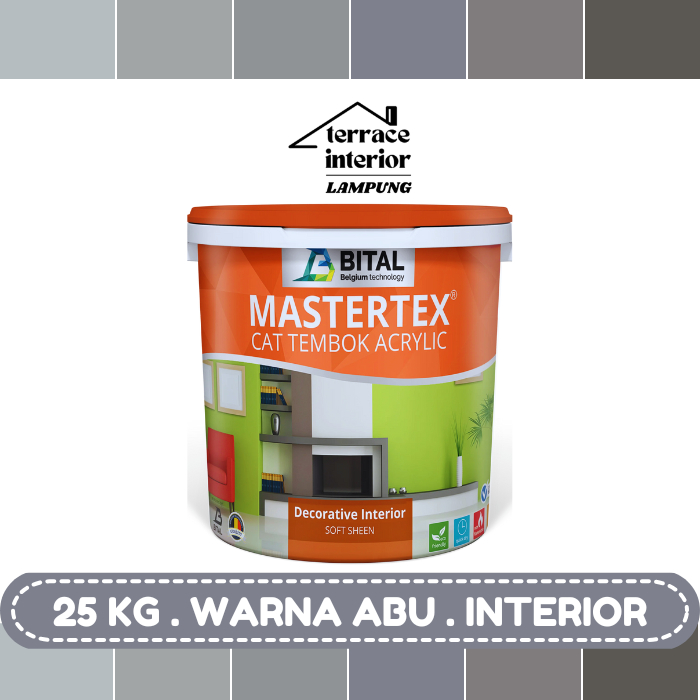 Jual Cat Tembok Interior Bital Asia Mastertex Warna Abu 25 KG | Shopee ...