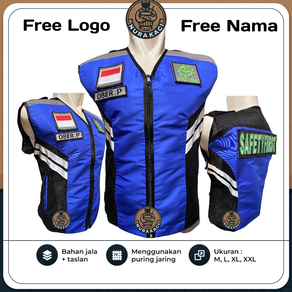 Jual Free Logo - Rompi Savety K3 Pria Vest Keselamatan Kerja Lapangan ...