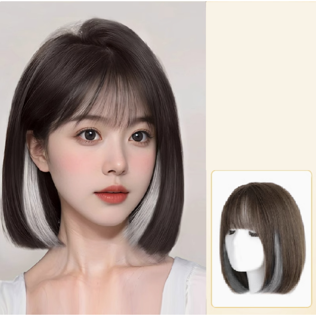 Jual Rambut pendek wanita full wig korean poni menggantung di telinga ...