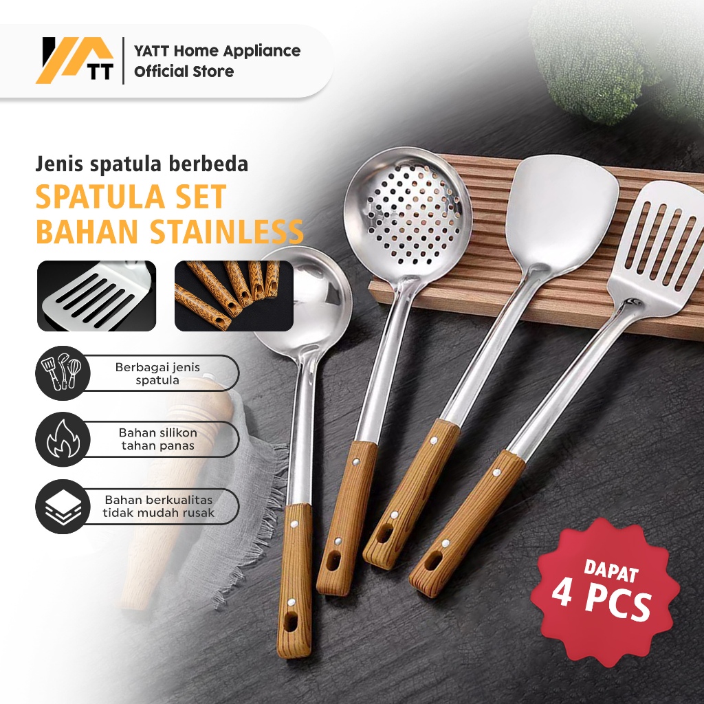 Jual YATT Spatula Centong sayur Penggorengan Stainless Steel Gagang ...
