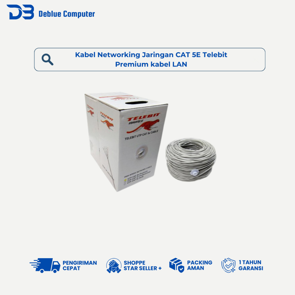 Jual Kabel Networking Jaringan CAT 5E Telebit Premium kabel LAN ...