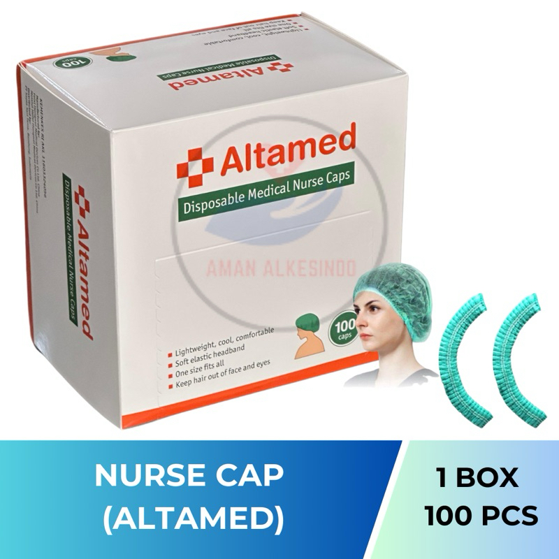 Jual 100 pcs OTO ALTAMED Surgical Disposable Nurse Cap / Hairnet Medis / Penutup kepala / Topi ...