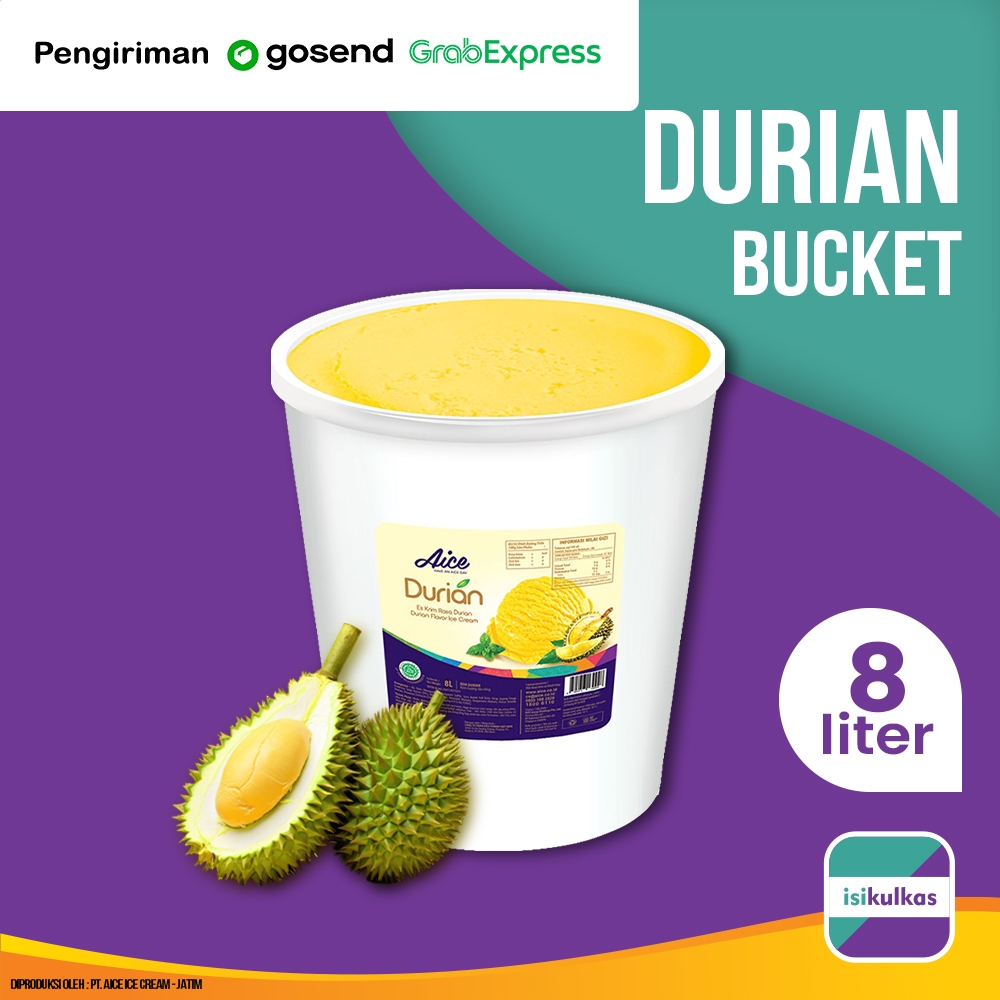 Jual Ice Cream AICE 8 Liter Rasa Durian / Es Krim Ember 8 Liter ...