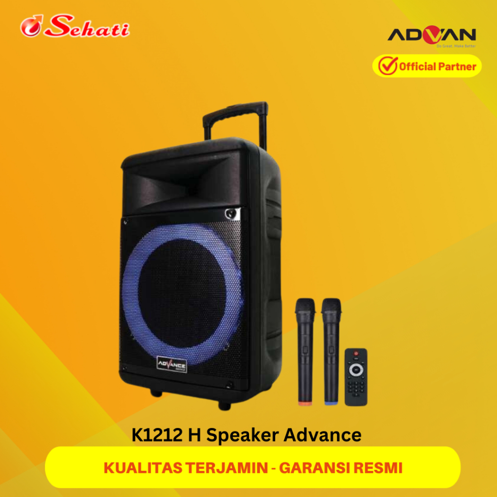 Jual ADVANCE K1212 H Speaker Advance 12 Inch Speaker Aktif Bluetooth Free 2 Mic | Shopee Indonesia