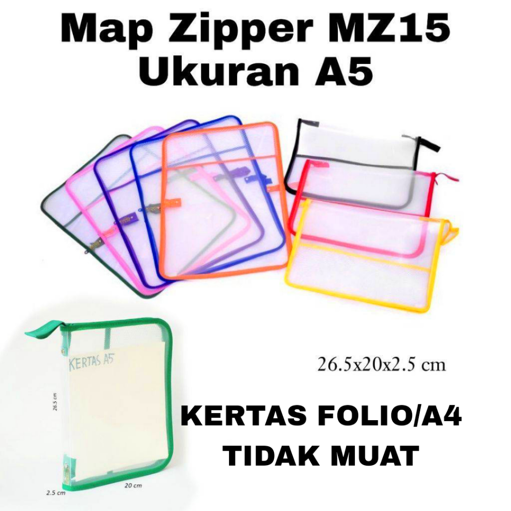 Jual GG Map Zipper Jala A5 MICROTOP MZ15 (minim 6)/ Map Resleting ...