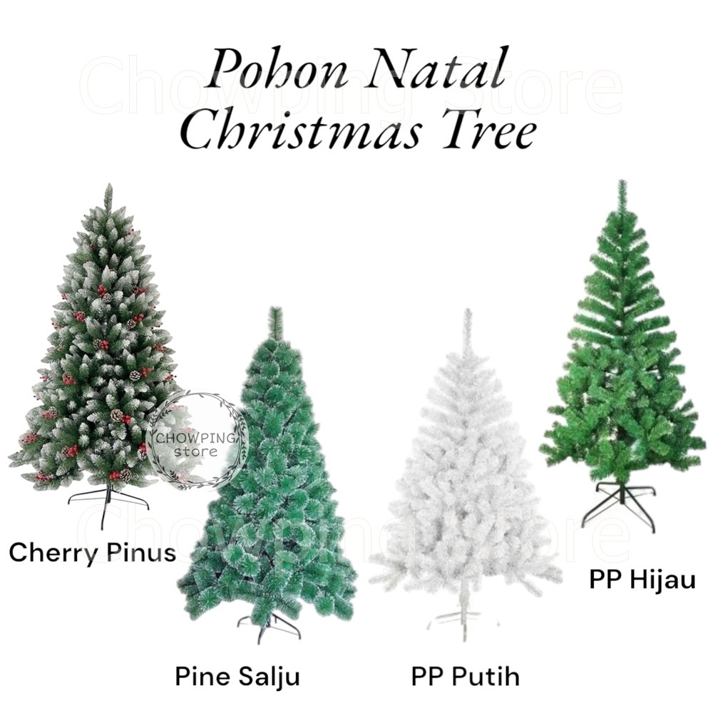 Jual Pohon Natal 180CM Cemara Putih Hijau Merry Christmas Tree PVC ...