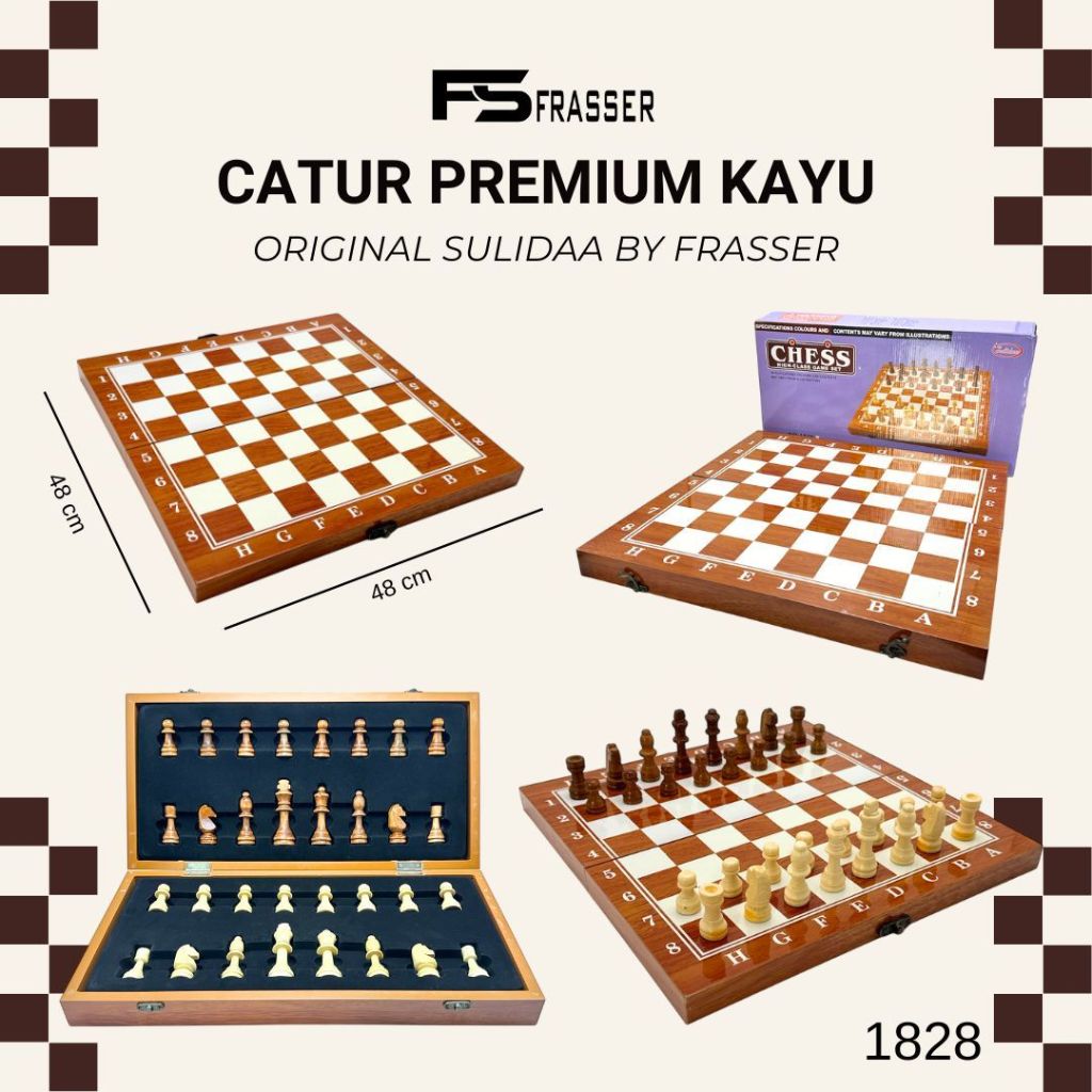 Jual Frasser Sulida Papan Catur Premium Papan Catur Lipat Chess Board ...