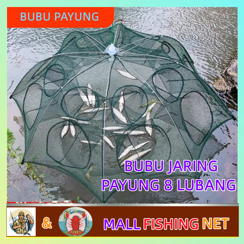 Jual Perangkap Bubu Payung 8 Lubang Alat Jaring Pancing Jala Ikan Udang Kepiting Lele Lobster ...