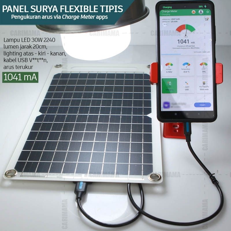 Jual Solar panel monokristalin lentur elastis flexible ringan tipis 10W ...