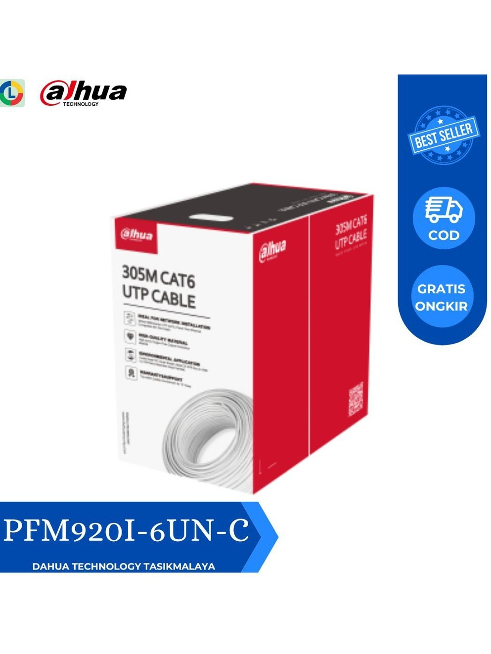 Jual KABEL UTP CAT6 DAHUA PFM920I-6UN-C | Shopee Indonesia
