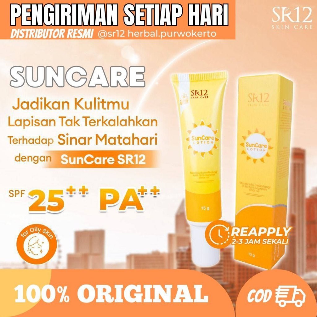 Jual SR12 Sun Care BPOM / Suncare SPF 25++ / Sunscreen Wajah BPOM ...