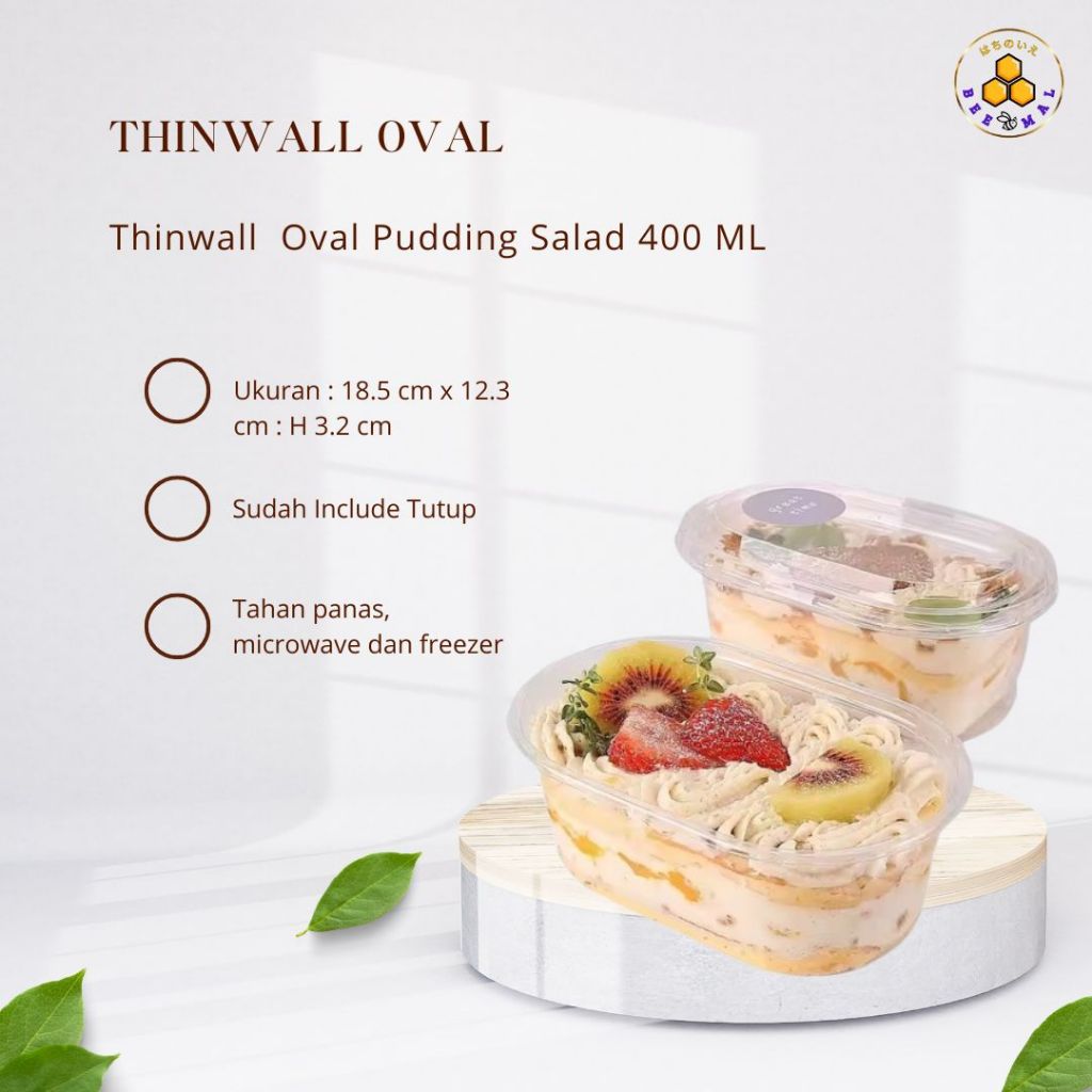 Jual Thinwall Oval Klir Wadah Tempat Simpan Makanan Tempat Salad Sayur ...