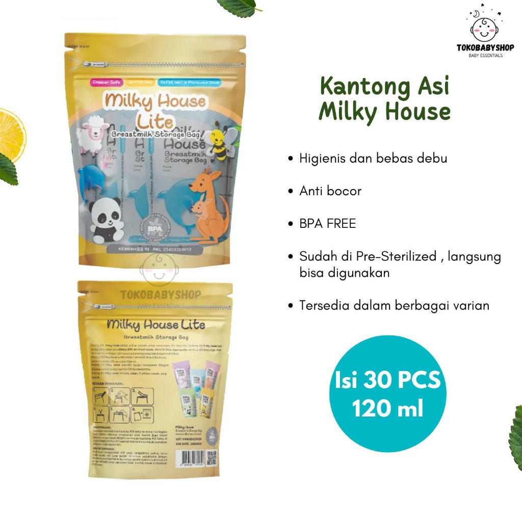 Jual MILKY HOUSE Kantong Asi 120 ml / GABAG 100 ml Breastmilk Storage Bag Isi 30 PCS Penyimpanan ...