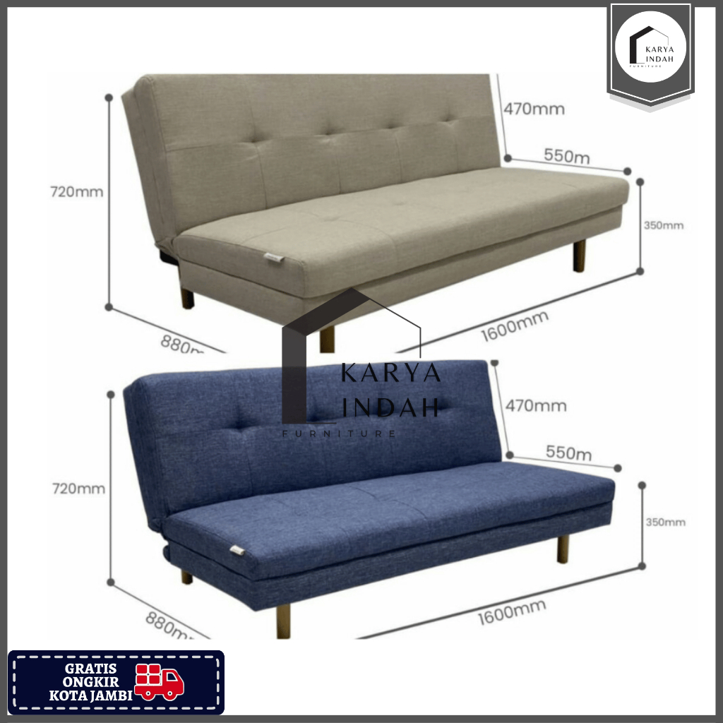 Jual SOFA BED ONIC PROCELLA MINIMALIS Kain KANVAS JEANS Modern Minimalis | Shopee Indonesia