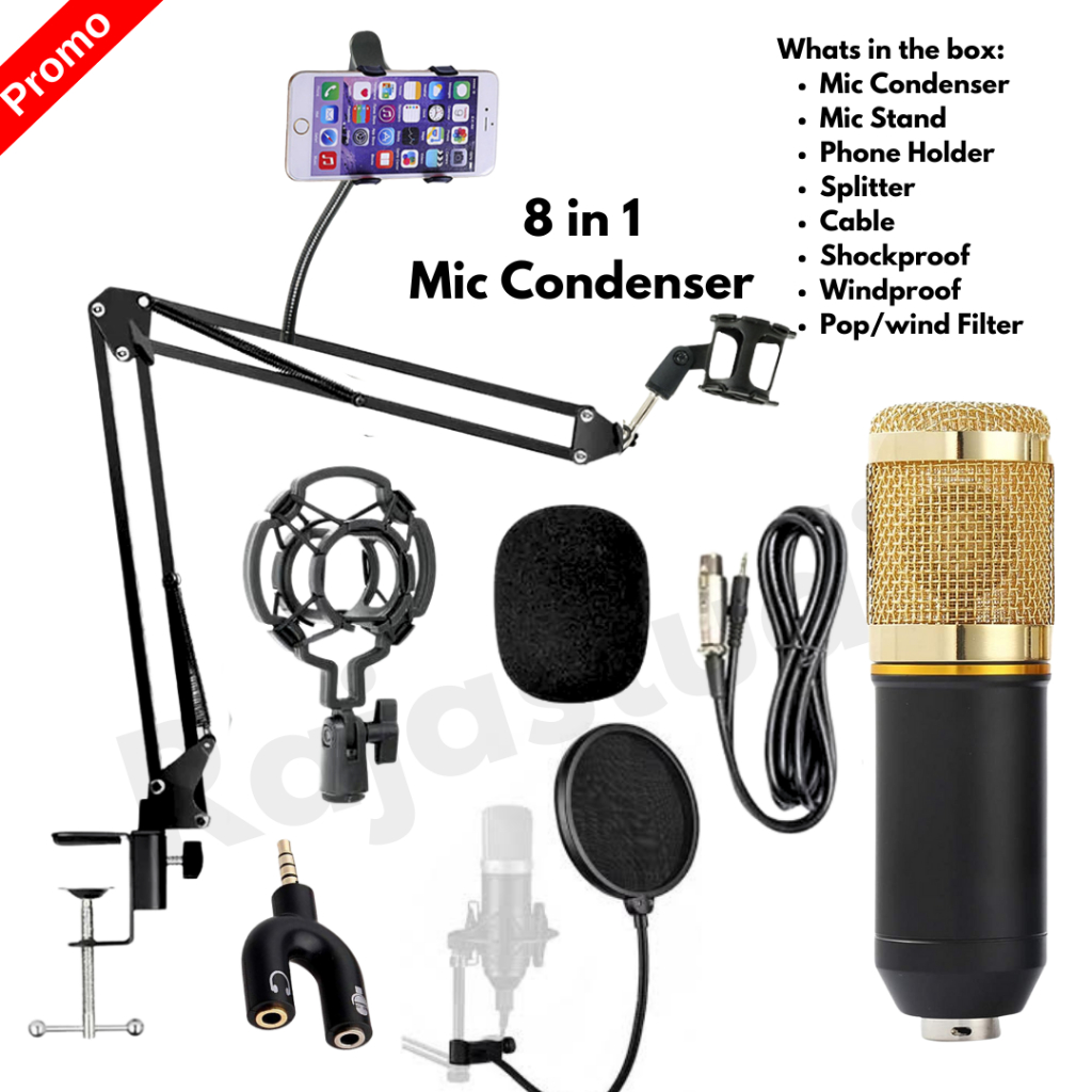 Jual Full Paket Kumplit Mic Condenser BM 800 + Stand + Soundcard V8 ...