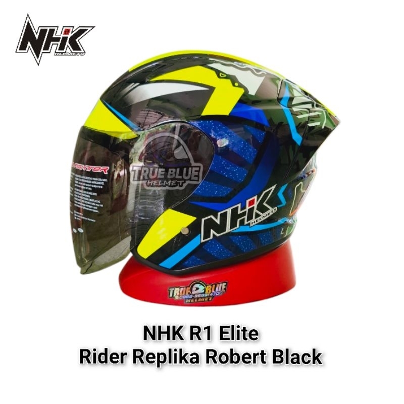 Jual Helm NHK R1 Elite Rider Replika Robert Black | Shopee Indonesia
