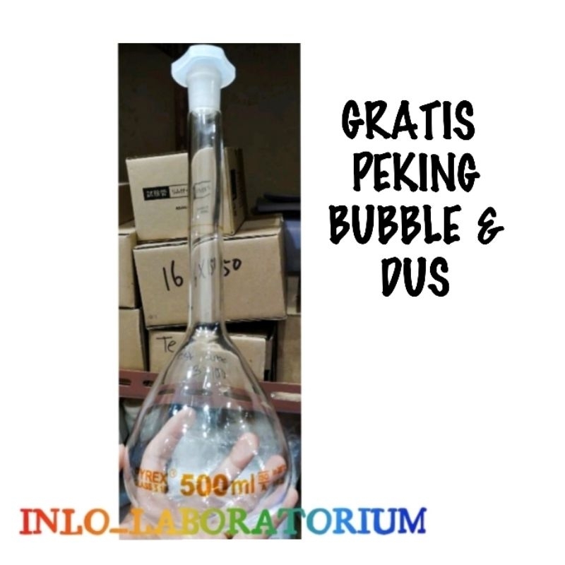 Jual Labu Ukur Pyrex 500 ml/Volumetric Flask/Labu Tentukur | Shopee Indonesia