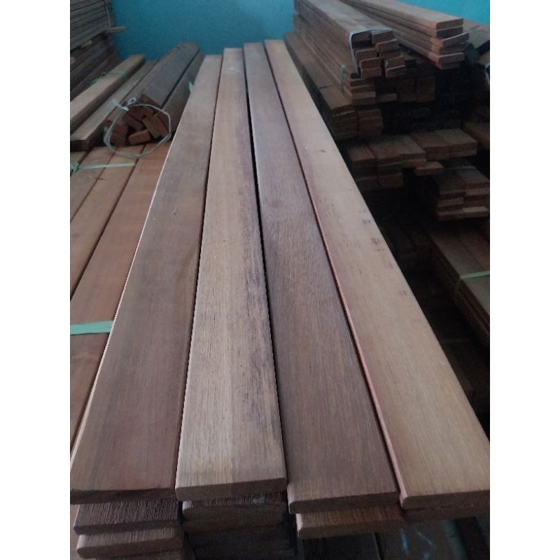 Jual List /tipis ukuran 1,2cm x 5cm dekorasi dinding/plavon kayu Ulin ...