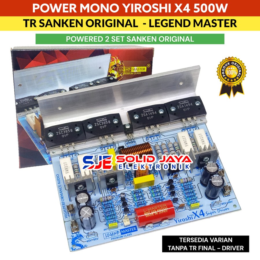 Jual KIT POWER YIROSHI X4 500W MONO AMPLIFIER X 4 X-4 PLUS TR SANKEN ASLI 2SA1494 2SC3858 MONO ...