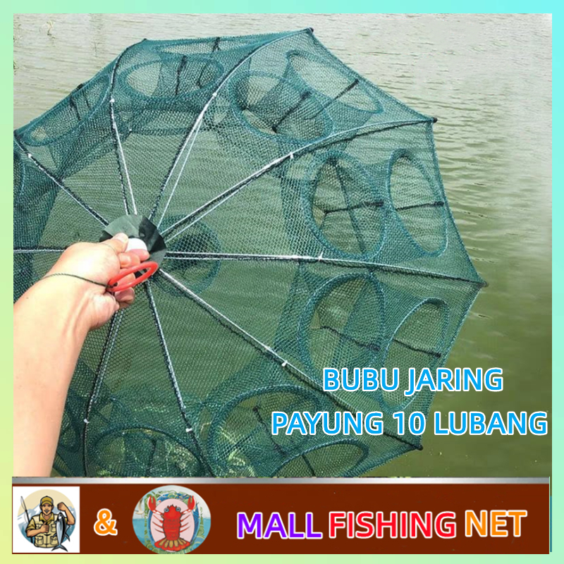 Jual Perangkap Bubu Payung 10 Lubang Alat Jaring Pancing Jala Ikan Udang Kepiting Lele Lobster ...