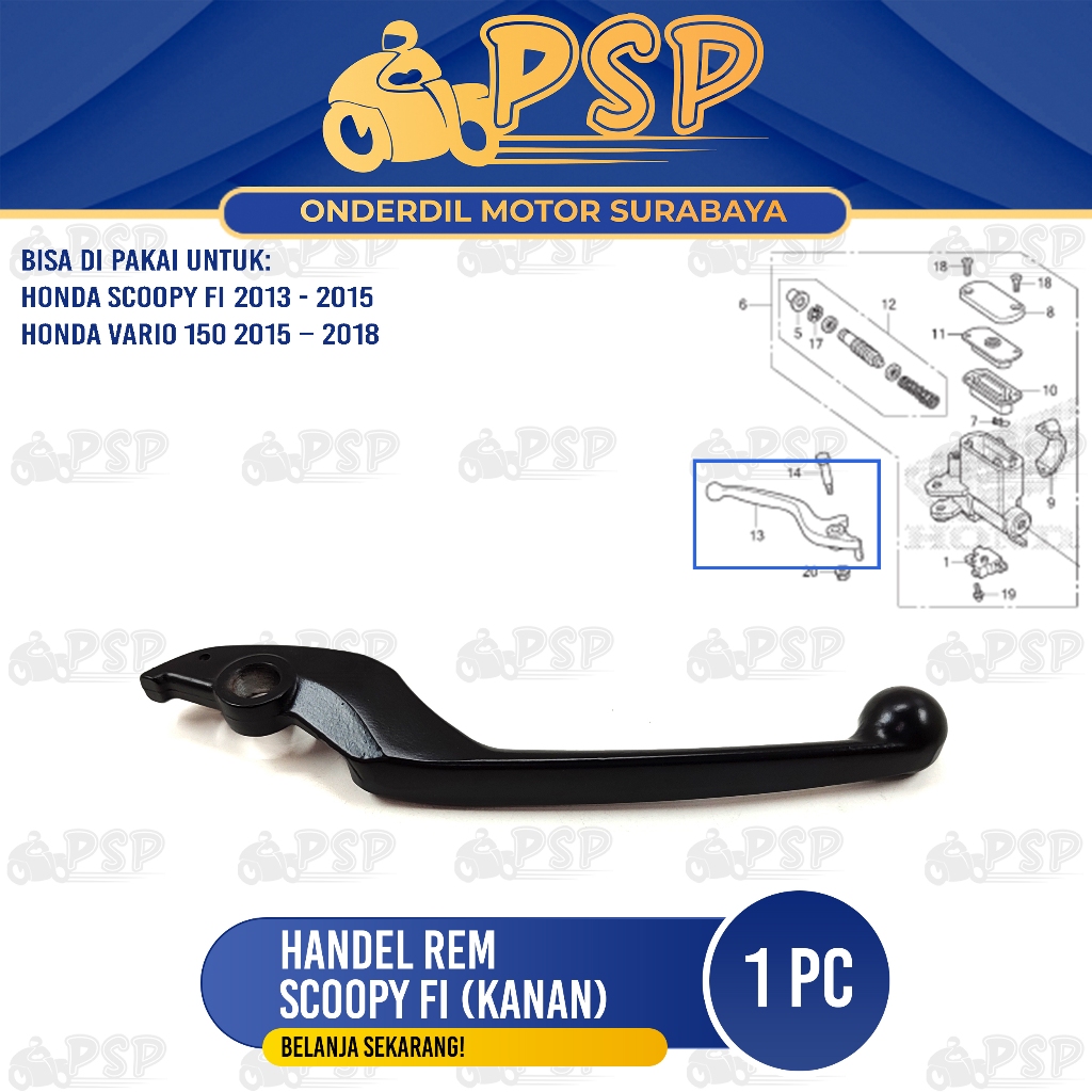 Jual Handel Rem Scoopy Fi (Kanan) - Handle Tuas Lever Rim Depan Honda ...