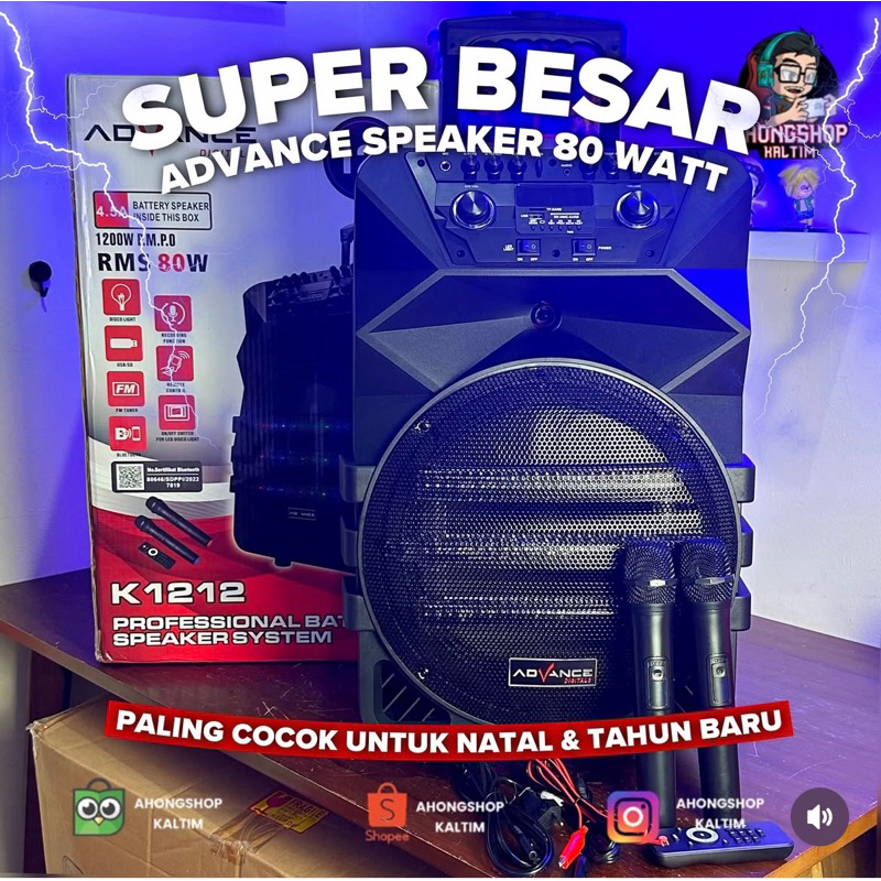 Jual Advance Speaker Super Besar K1212 80 Watt | Shopee Indonesia
