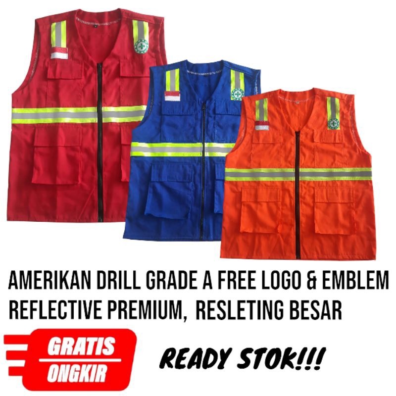 Jual Rompi safety k3 /reflective premium /rompi lapangan | Shopee Indonesia