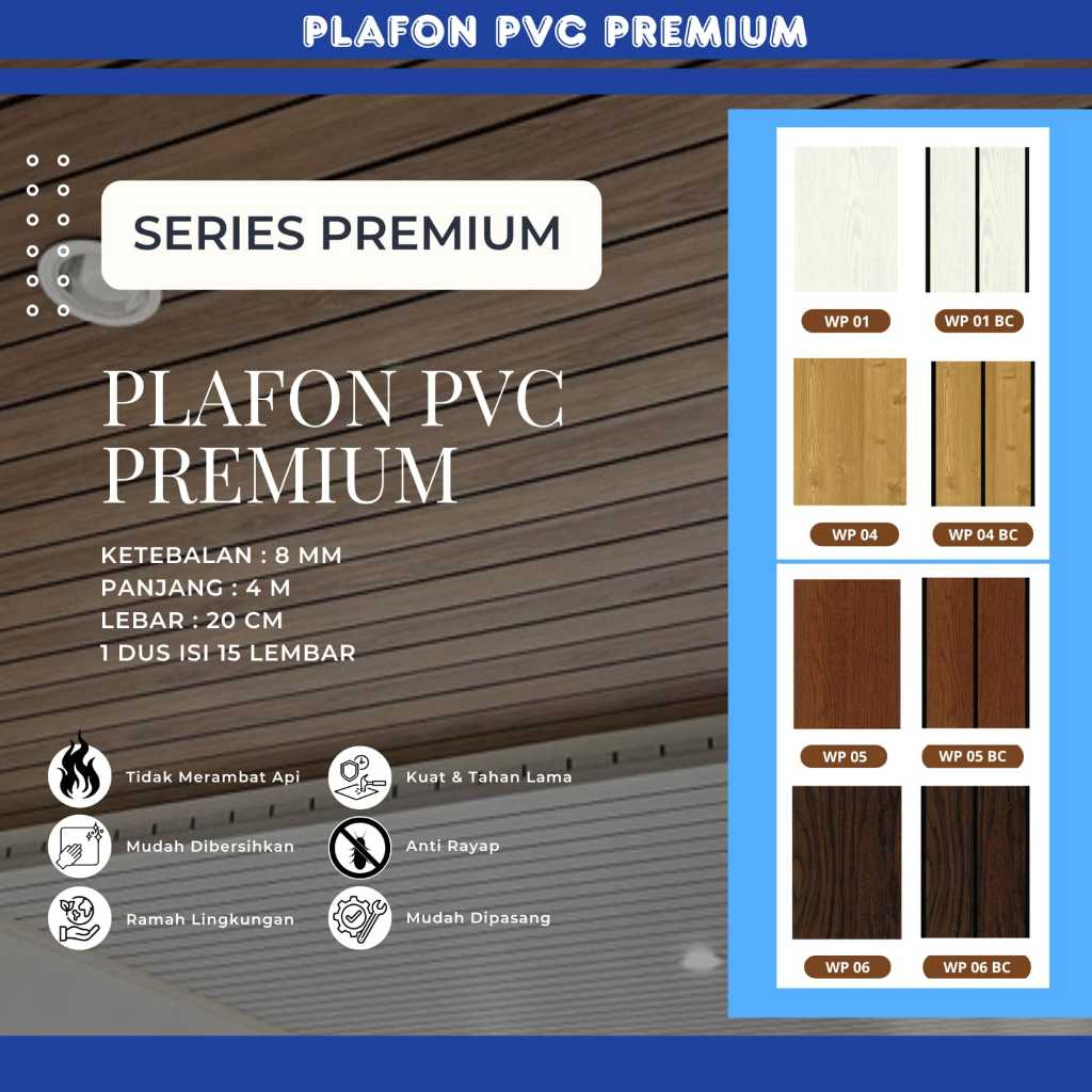 Jual PVC PLAFON PREMIUM UK 20CM tebal 8mm//MOTIF DOFF ELEGAN//INDOOR ...