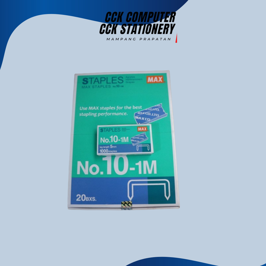 Jual MAX Staples No.10 / Steples Hekter Isi Stepler MAX Kecil No.10-1M ...