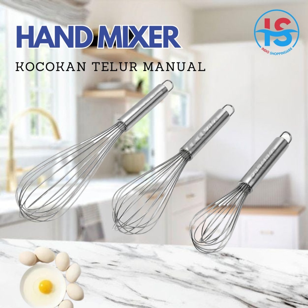 Jual IS - ALAT KOCOKAN TELUR MANUAL STAINLESS - EGG WHISKER PENGADUK ...