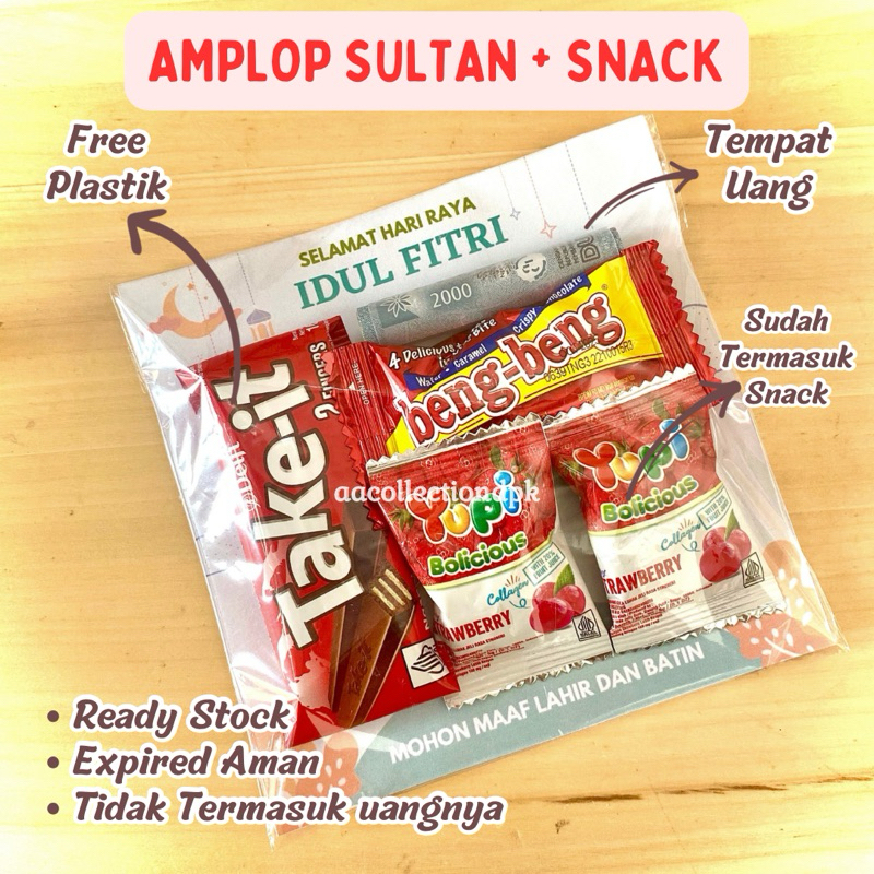 Jual AMPLOP LEBARAN UANG GULUNG + SNACK SULTAN VIRAL / ANGPAO LEBARAN ...
