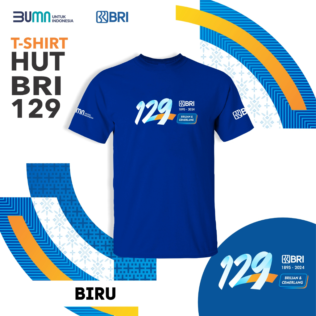 Jual KAOS DEWASA HUT BRI 129 TYPE C BAJU BANK BRI TSHIRT PERBANKAN ...