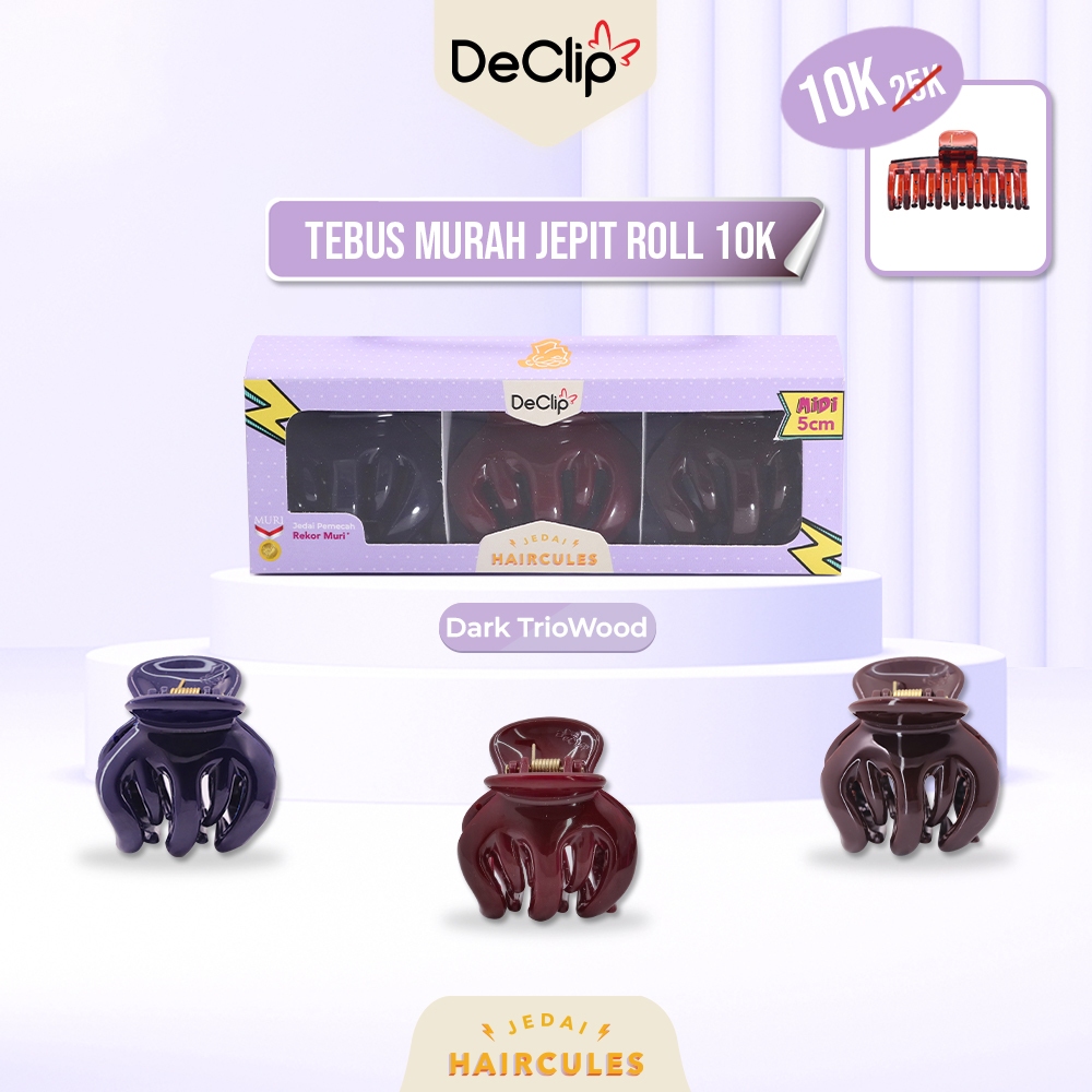 Jual Jedai Haircules Declip Original Gigi 5 ukuran 5cm Warna Dark Trio / Wood (isi 3pcs ...