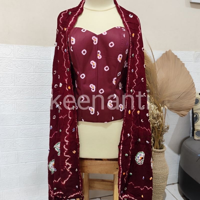 Jual pakain tradisional perempuan, set kamisol batik/selendang batik ...