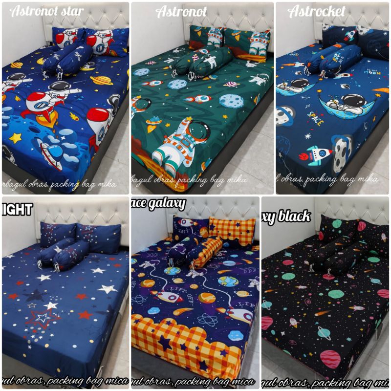 Jual Sprei karet MOIF ASTRONOT AND MOON OUTER SPACE GALAXY BULAN ...
