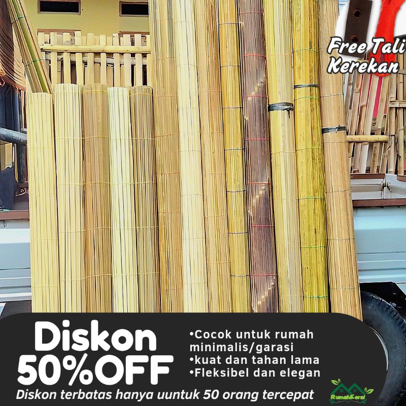 Jual Tirai Krey Gulung Bambu Sawit Untuk Ruang Luar Size 85cm×245cm | Shopee Indonesia