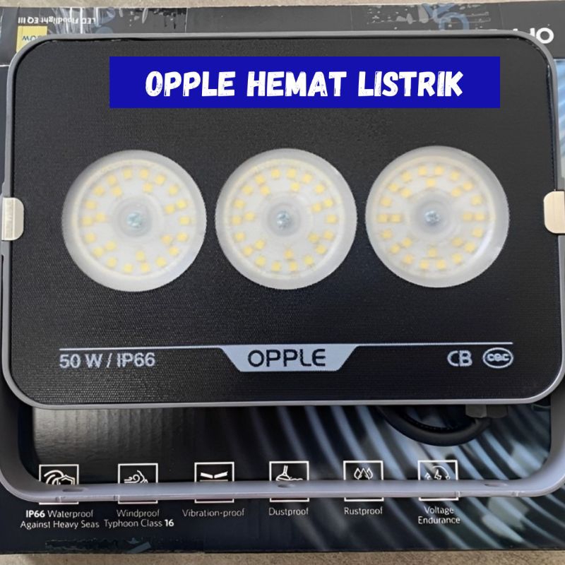 Jual Opple Lampu Sorot Tembak Led Floodlight 50W EQ III Cahaya Putih 6500k | Shopee Indonesia