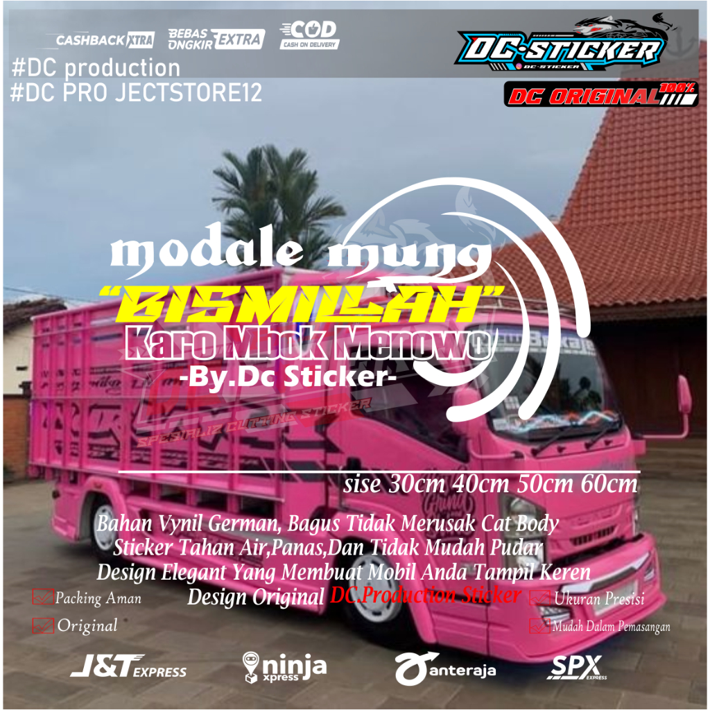 Jual STICKER CUTTING "MODALE MUNG BISMILLAH KARO MBOK MENOWO" COCOK ...