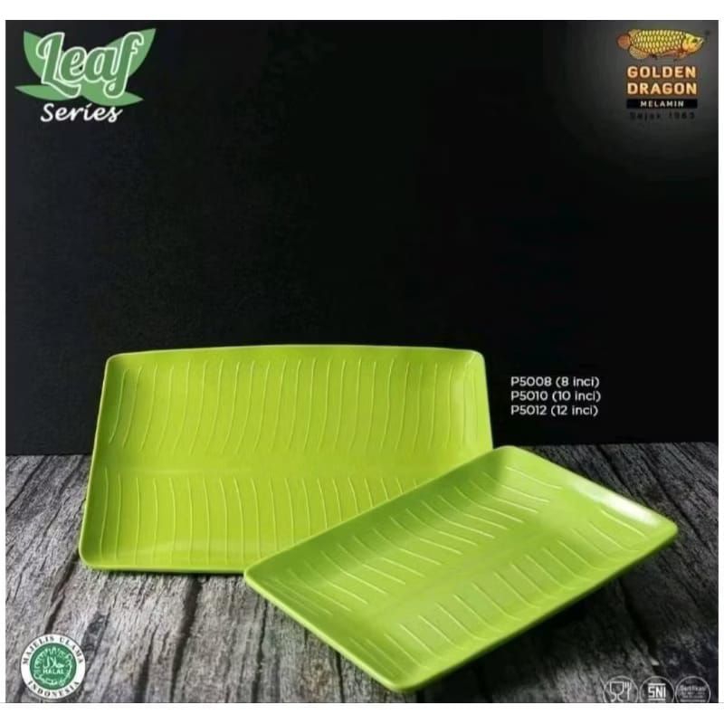 Jual Piring Daun Persegi 8 Inch / 10 Inch - Piring Saji - Melamin ...