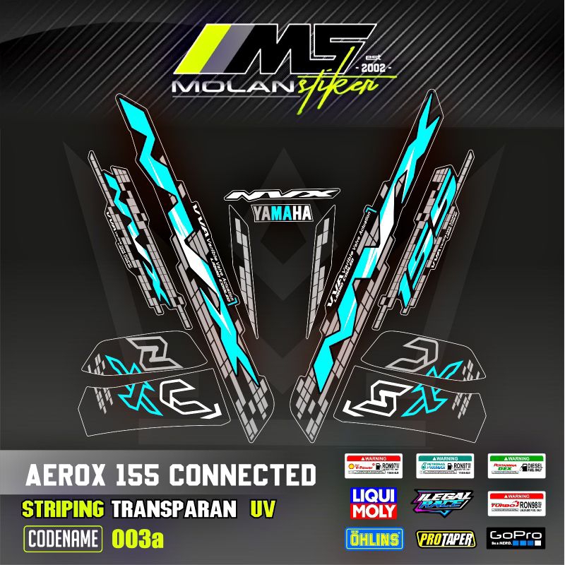 Jual Decal Sticker Striping Variasi Transparan Uv Aerox 155 Connected ...