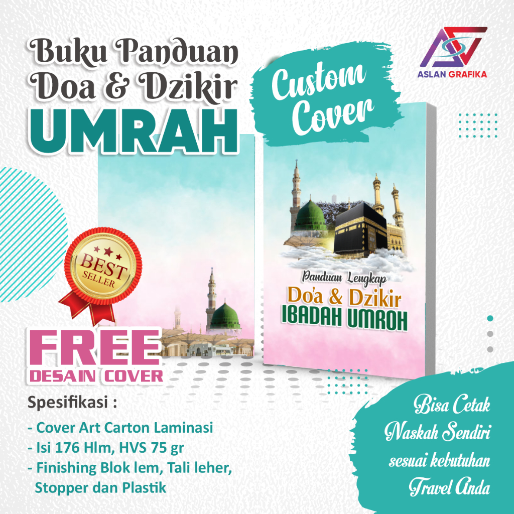 Jual Buku Doa dan Dzikir Umroh Lengkap, Custom Cover, Jilid Lem ...