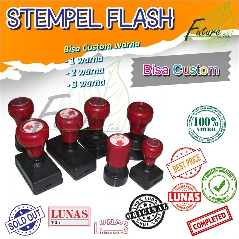 Jual Stempel Flash Bisa Custom | free desain | stempel usaha cap toko / perusahaan / pengasahan ...