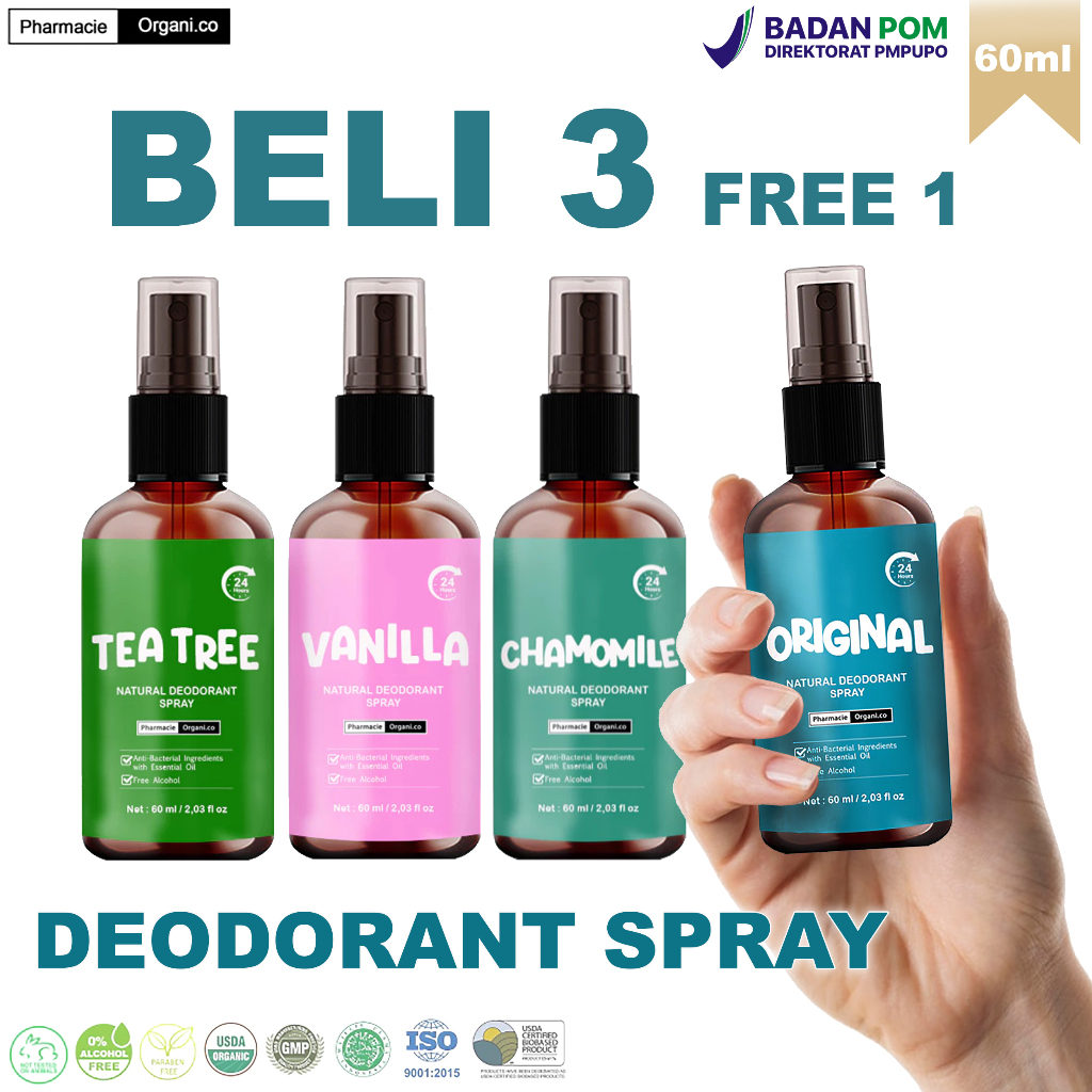 Jual BELI3 FREE1 Dapat 4 NATURAL DEODORANT TAWAS SPRAY ORGANIK BPOM ANTI PERSPIRAN, BAKTERI ...