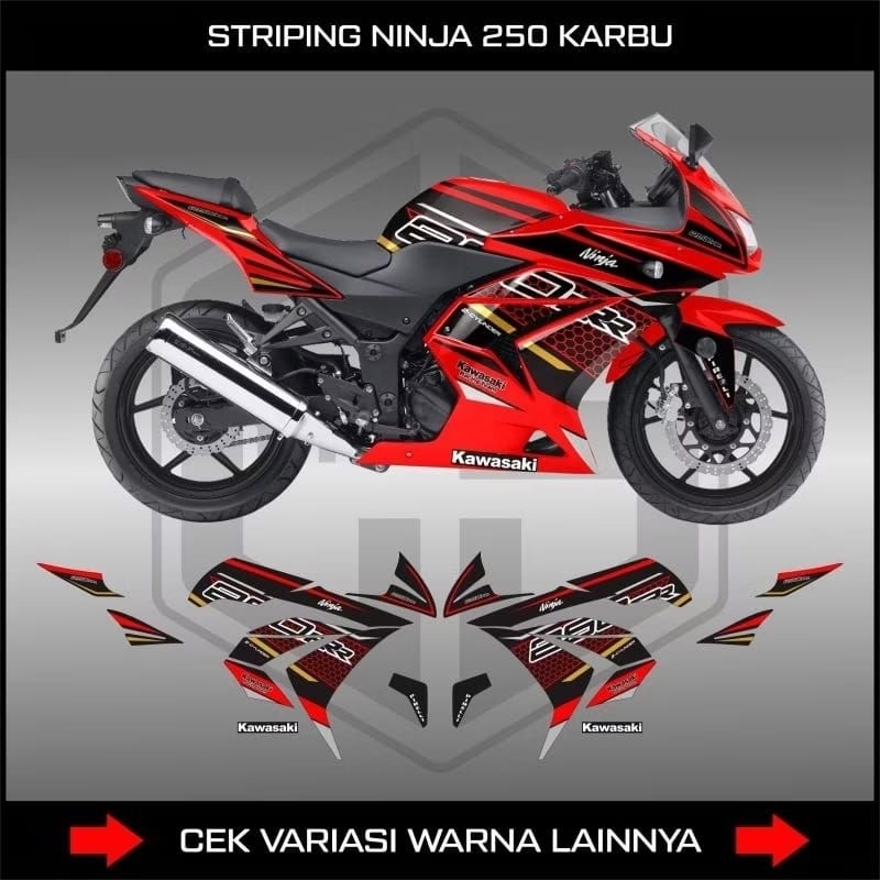 Jual Stiker Striping Motor Ninja 250 Carbu Livery Krt 250RR / Sticker ...