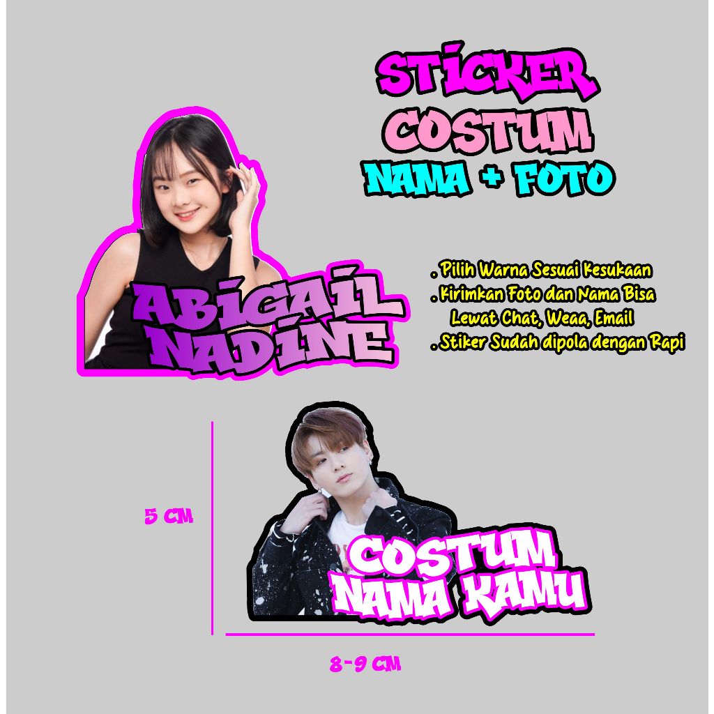 Jual Stiker Custom Foto & Nama | Sticker Viral | Sticker Helm | Sticker ...